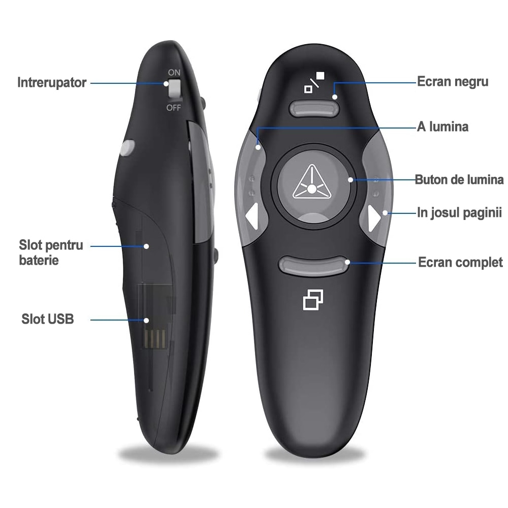 Telecomanda prezentare, Vaxiuja, USB, Negru - eMAG.ro