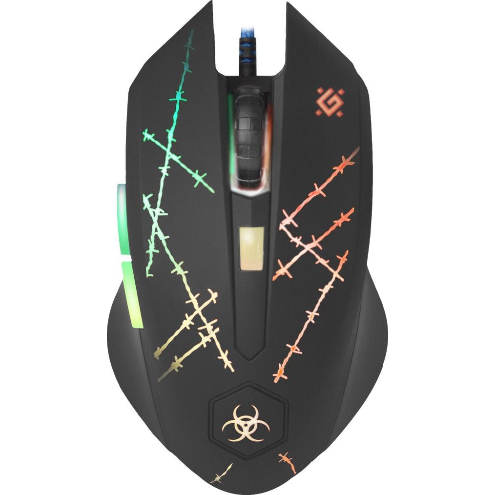 Kit mouse cu fir Usb si mousepad gaming Defender, 3200 DPI, Multicolor ...