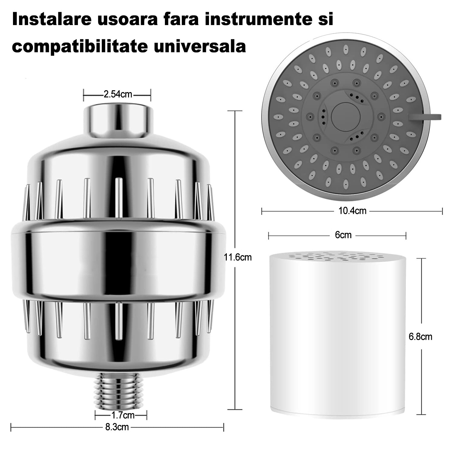 Cap de dus cu filtru, YWX, 15 stagii de filtrare, 5 moduri jet, Para de ...