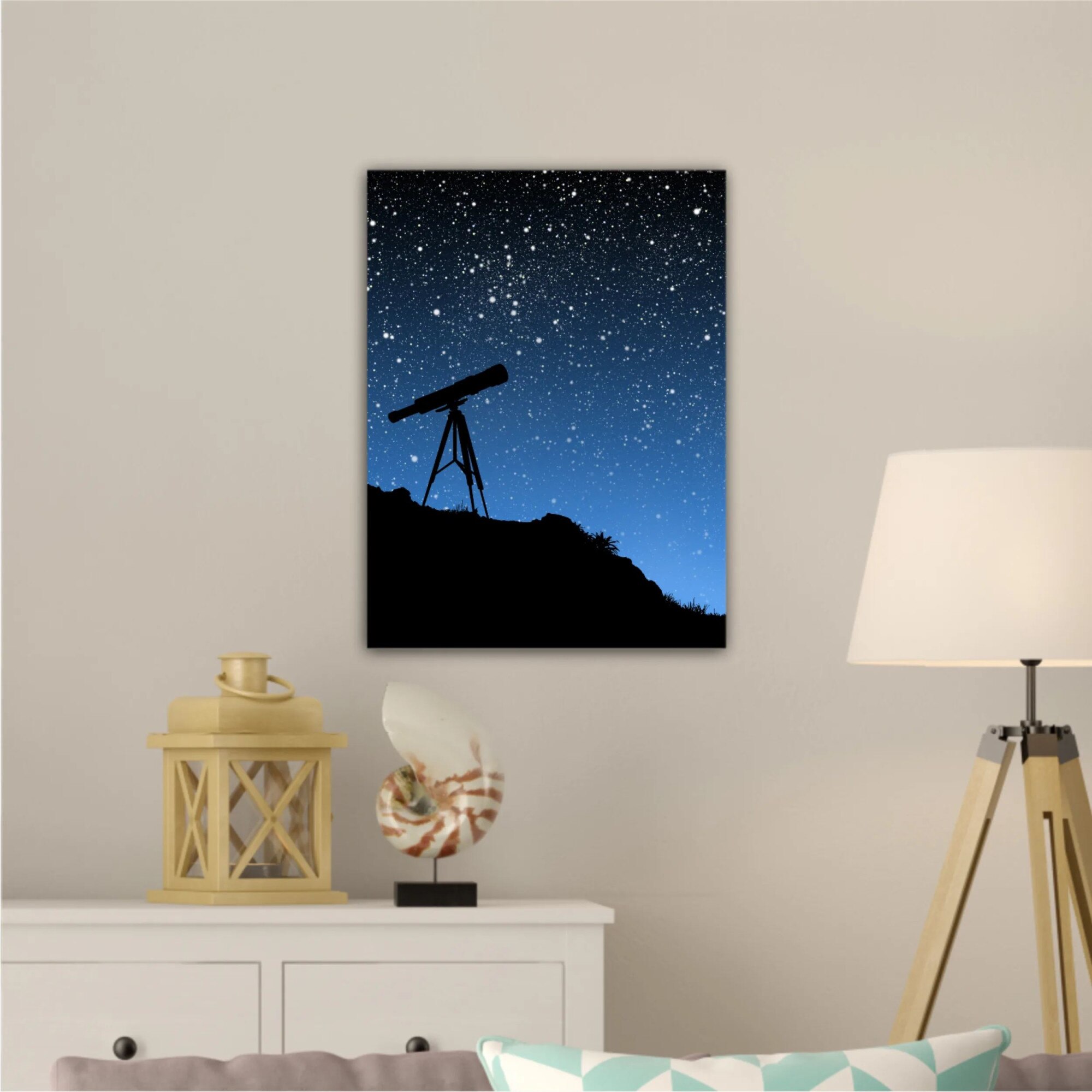 Tablou Canvas, 1 piesa, Telescop sub stele 0885, Tipar UV pe panza ...