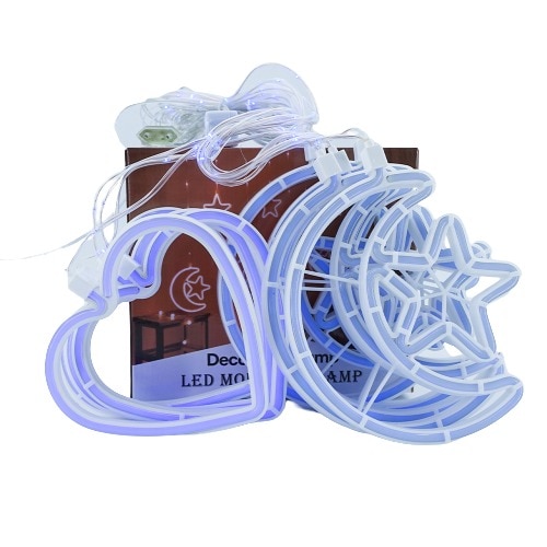 Instalatie in forma de Luna cu Stelute si inimioare, 3m, BL-385-B ...