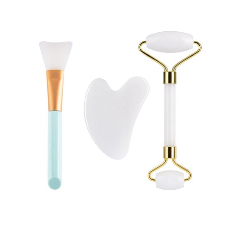 Set 3 aparat masaj facial, Gua Sha/Jad, Alb, DONFANLIA® - eMAG.ro