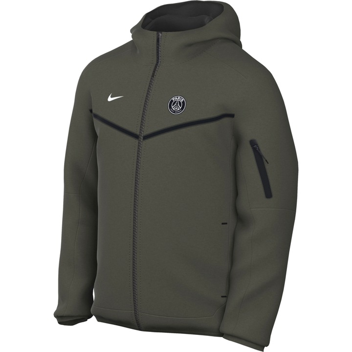 Bluza Nike PSG MNSW TCH FLC FZWRCL, DN3086-325, Barbati, S INTL, Verde ...