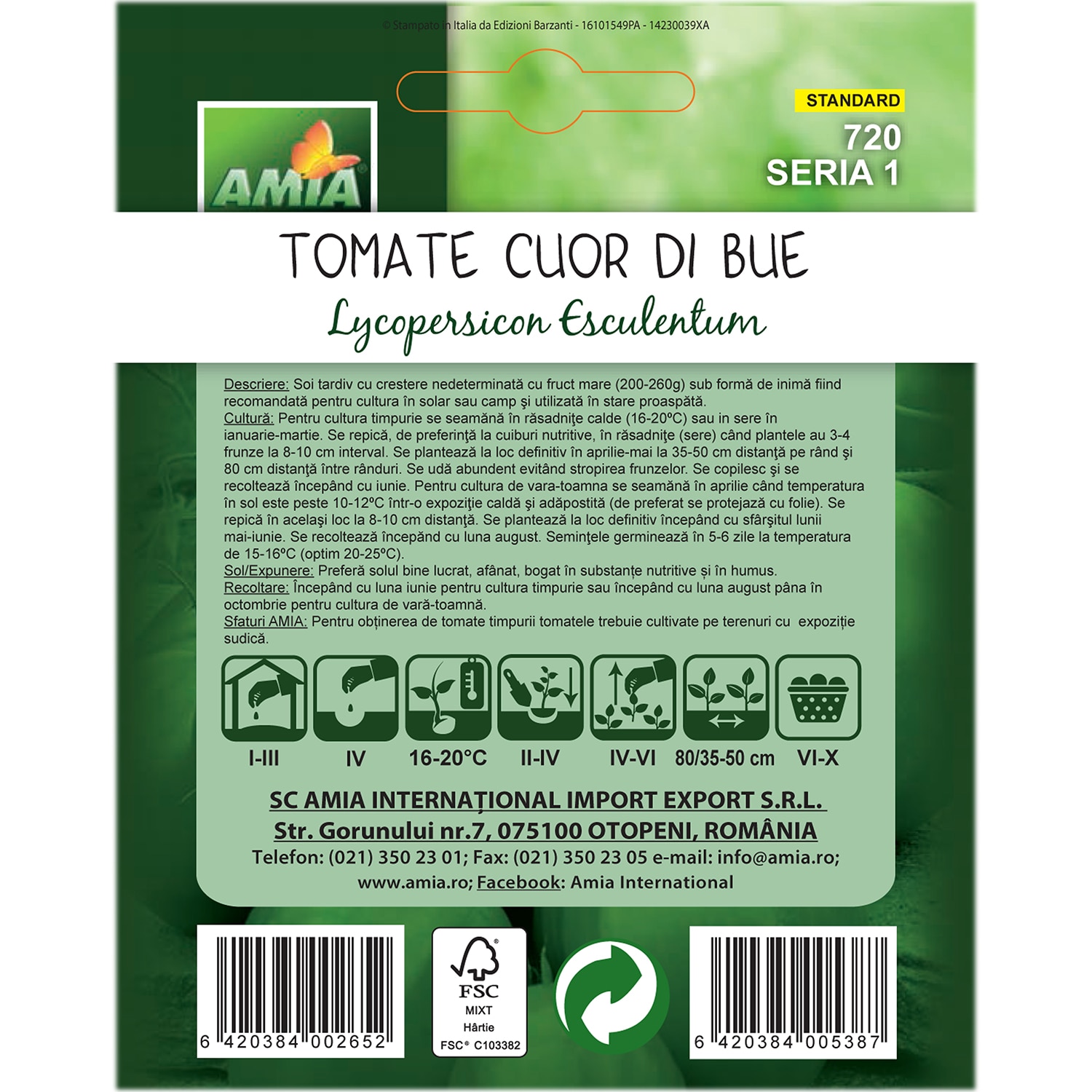 Seminte Amia, Tomate Coeur de boeuf, 1 g - eMAG.ro