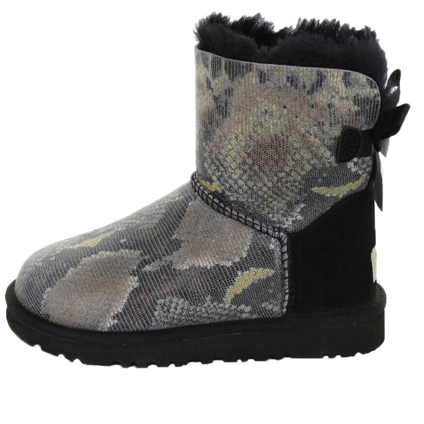 Cizme UGG Bailey Bow Mini Snake Black, 37 - eMAG.ro