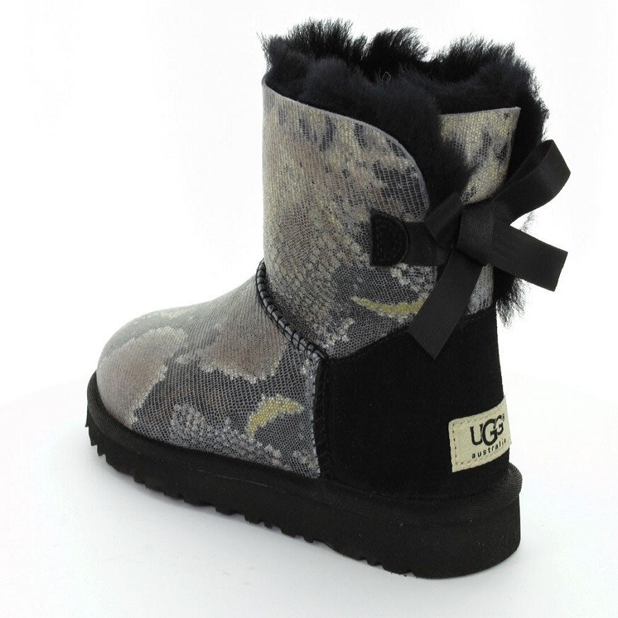 Cizme UGG Bailey Bow Mini Snake Black, 37 - eMAG.ro