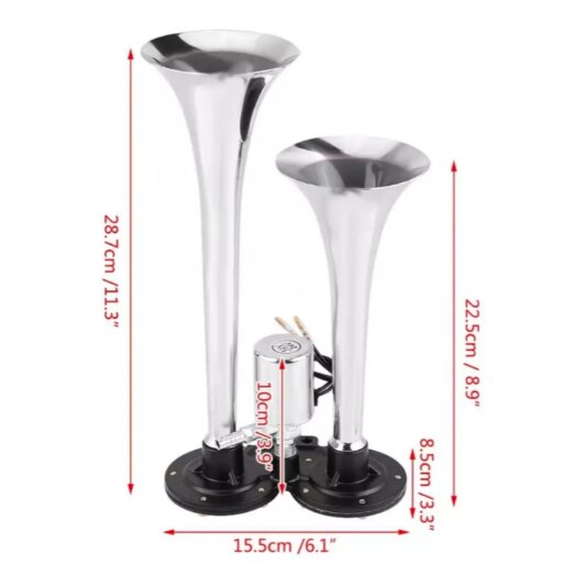 Claxon auto Camion cu 2 goarne 12V, electrovalva inclusa - eMAG.ro