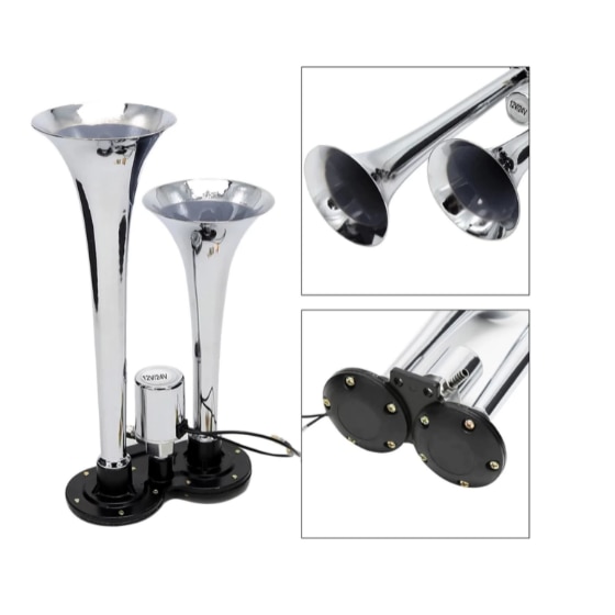 Claxon auto Camion cu 2 goarne 12V, electrovalva inclusa - eMAG.ro