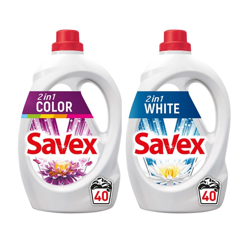 Pachet Detergent Savex 2in1 White 2.2l si Davex 2in1 Color 2.2l - eMAG.ro
