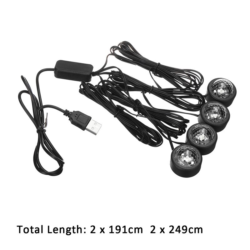 Set 4 Lumini Interior Auto A10 USB LED RGB Star Light - eMAG.ro