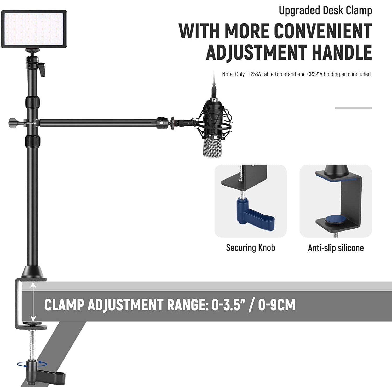 Stativ foto, suport cu 2 brate Neewer, stand reglabil telescopic, cu ...