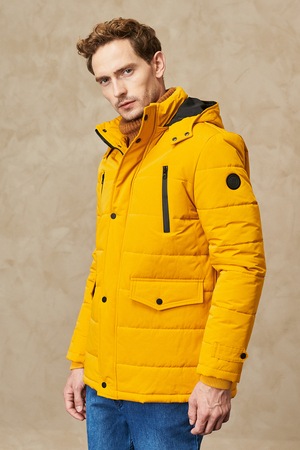 AC&Co, Geaca usoara cu aspect matlasat, Galben sofran, XL - eMAG.ro