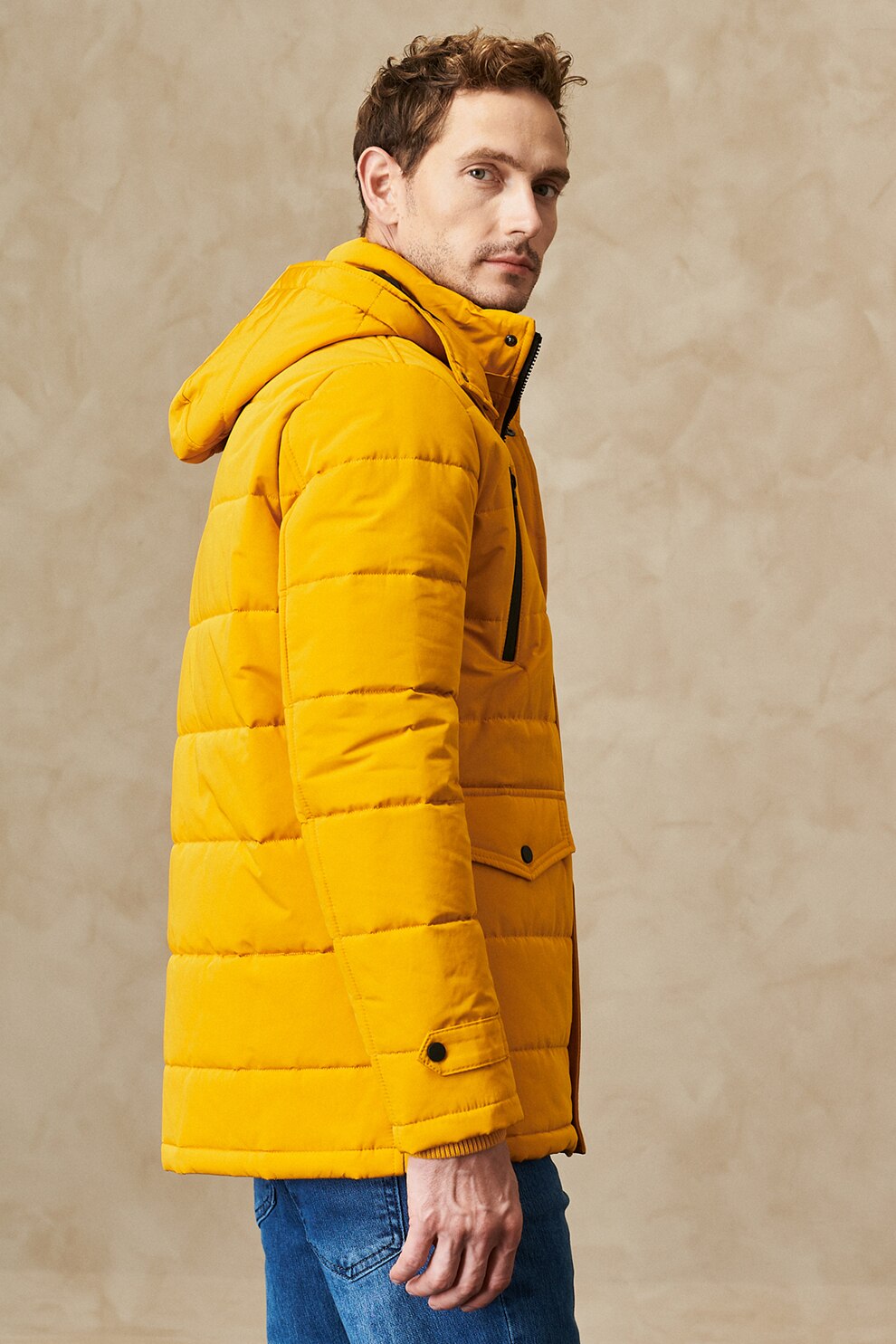 AC&Co, Geaca usoara cu aspect matlasat, Galben sofran, XL - eMAG.ro