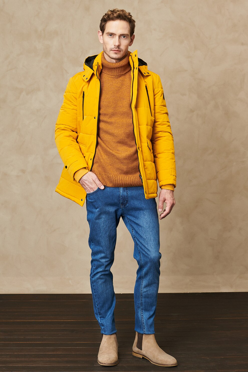 AC&Co, Geaca usoara cu aspect matlasat, Galben sofran, XL - eMAG.ro