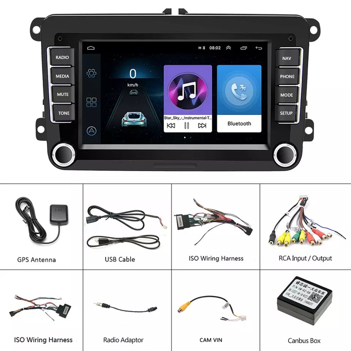 Navigatie Android 10, Carplay si Android Auto dedicata Golf 5, Golf 6 ...