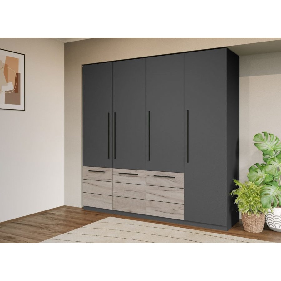 Set Dormitor Gri Noce C11, fara Comoda, Pat 160x200, Dulap, Set ...