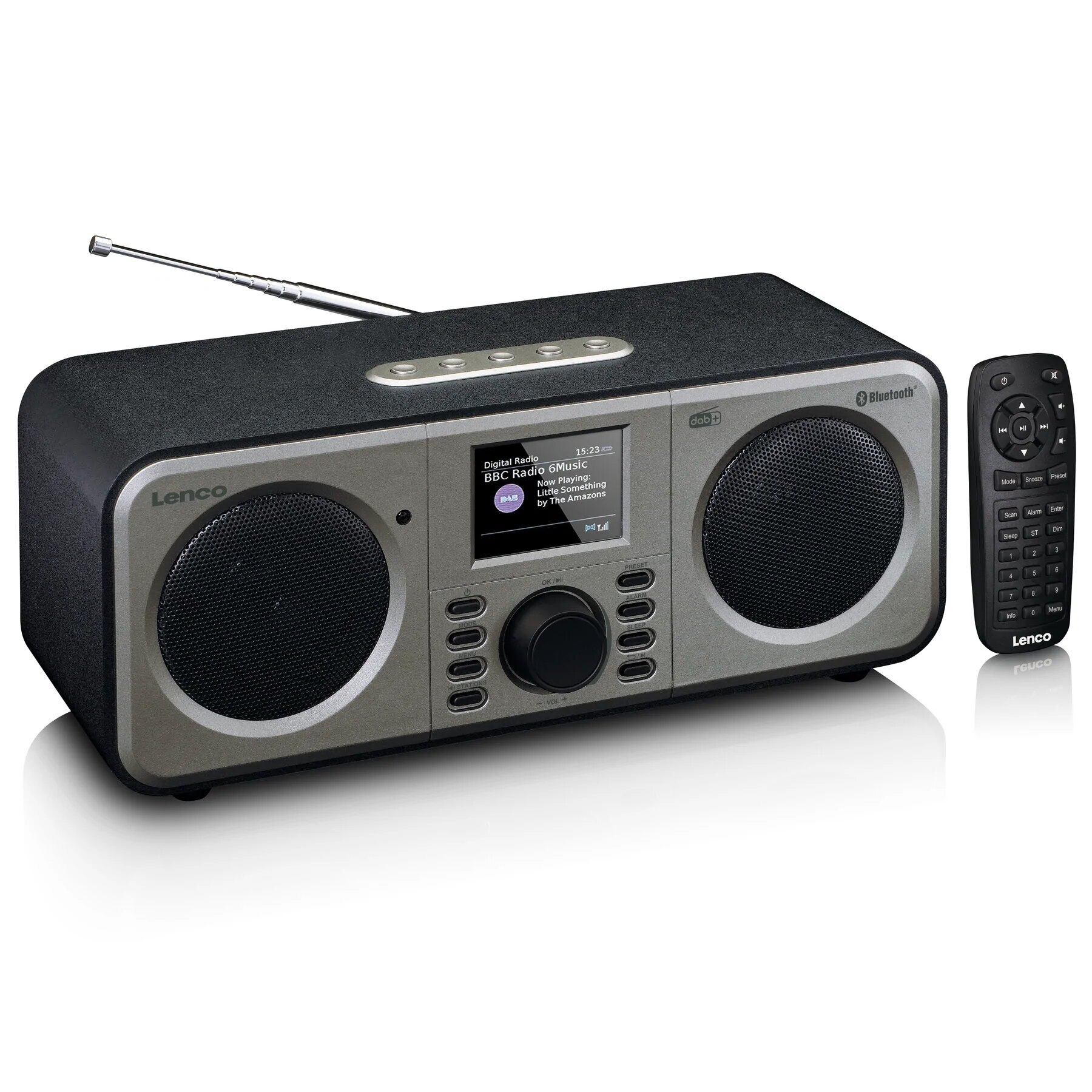 Radio cu ceas Lenco DAR-030BK, Stereo DAB+, FM, Bluetooth, negru - eMAG.ro