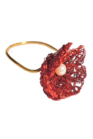 Inel Terra, fir metalic cupru crosetat, Rosietic, 6 cm - eMAG.ro