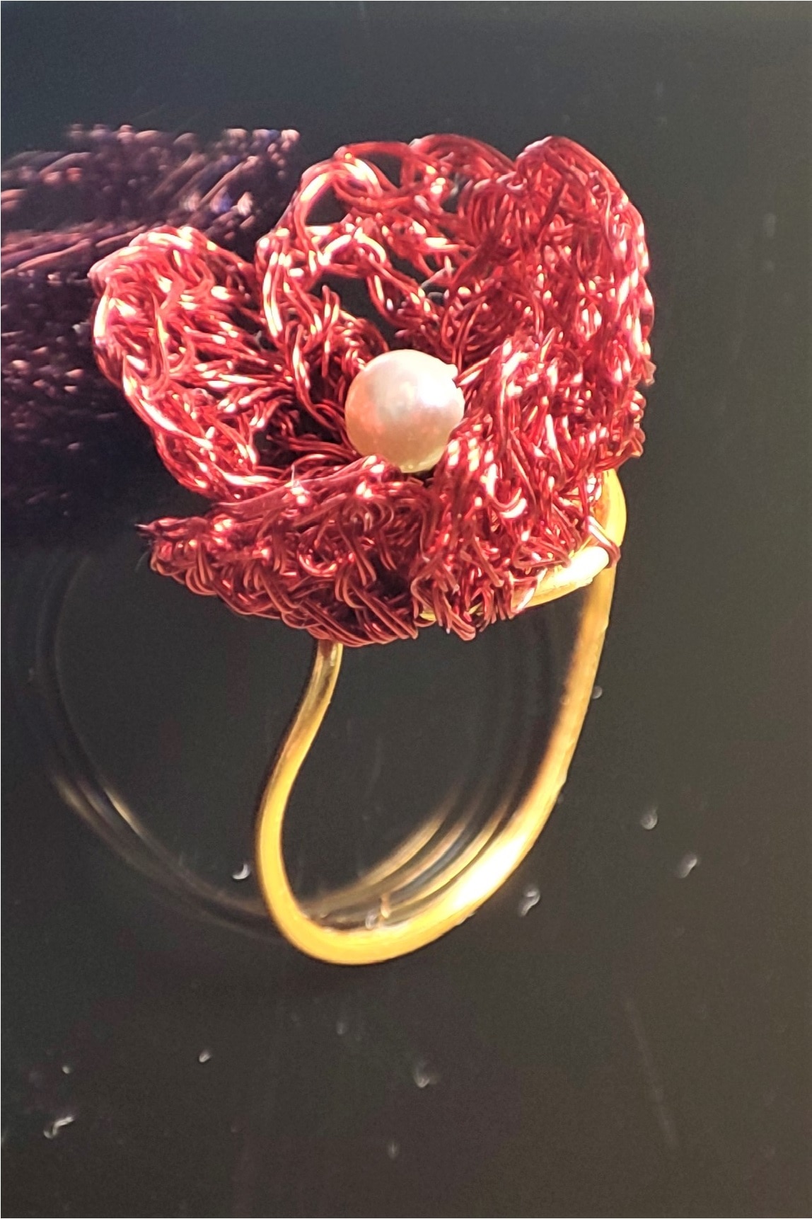 Inel Terra, fir metalic cupru crosetat, Rosietic, 6 cm - eMAG.ro