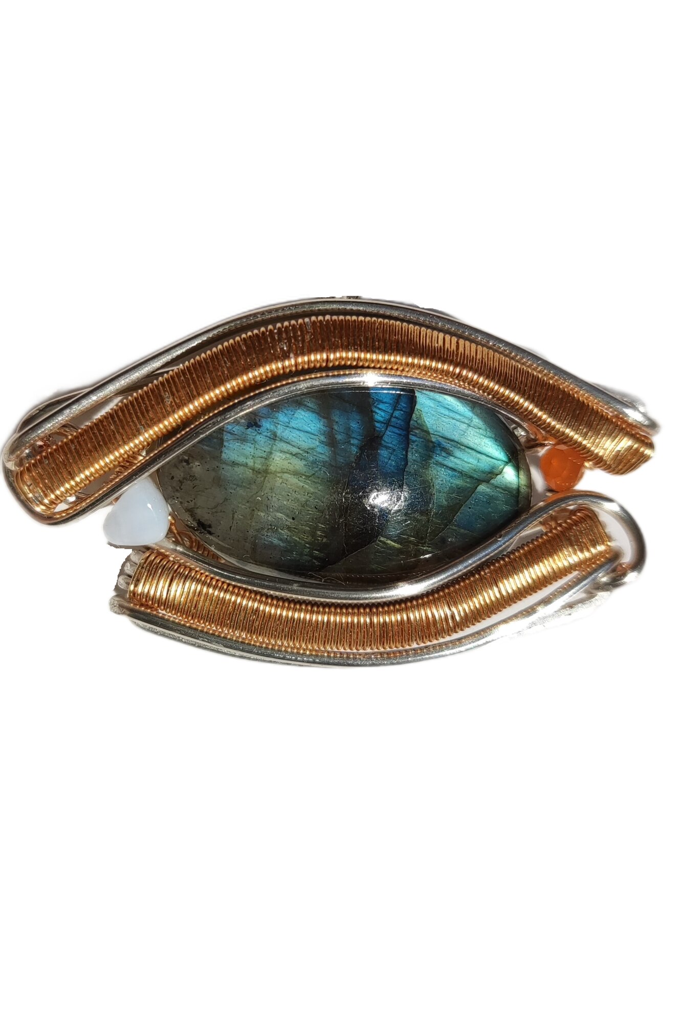 Pandantiv magic - Ochi de deochi, Gilt si Labradorit, Multicolor, 5 cm ...