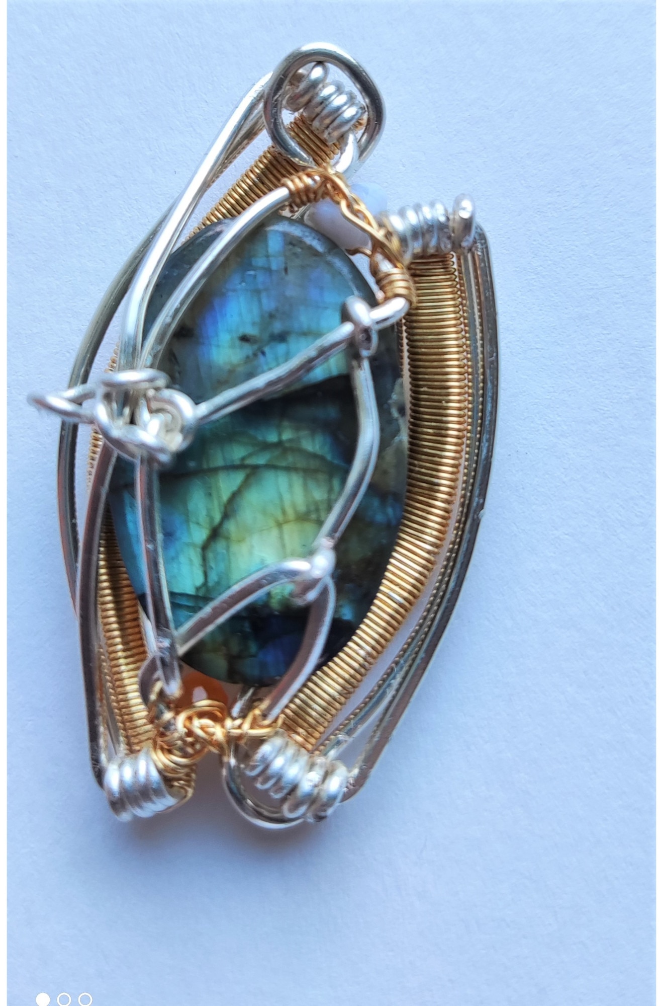 Pandantiv magic - Ochi de deochi, Gilt si Labradorit, Multicolor, 5 cm ...