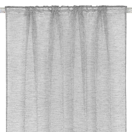 Perdea scurta, cu tresa, gri, poliester, 140 x 140cm - eMAG.ro