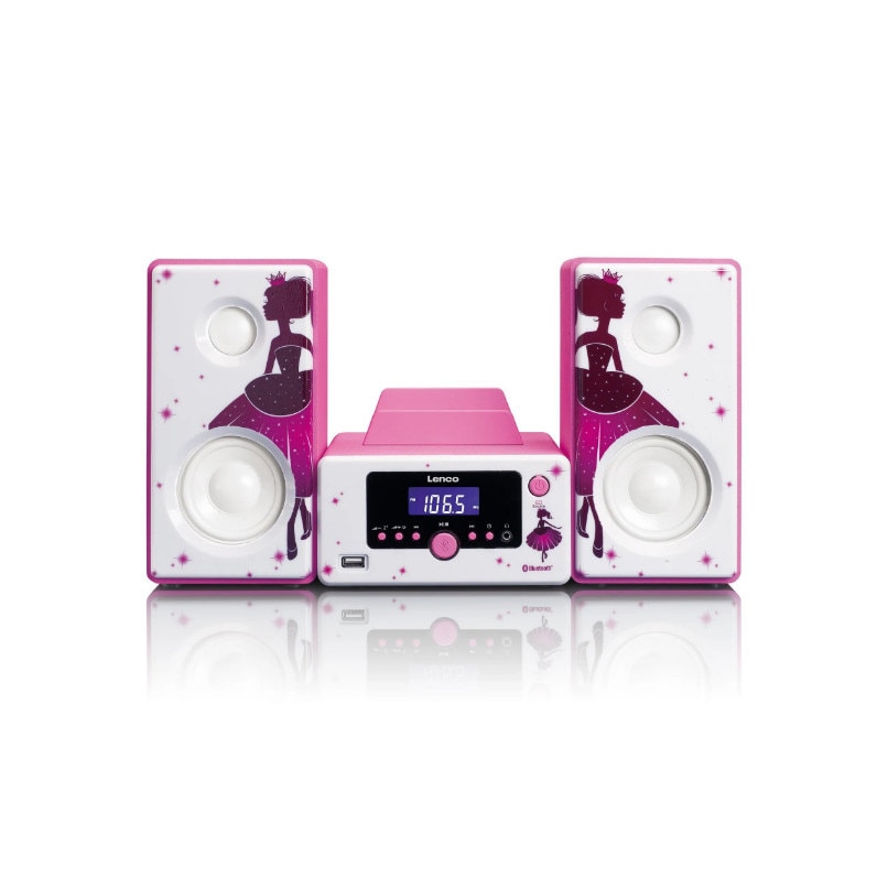 Микросистема Lenco MC-020 Princess, FM, USB, Bluetooth, Pink - eMAG.bg