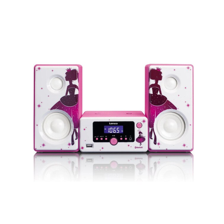 Микросистема Lenco MC-020 Princess, FM, USB, Bluetooth, Pink - eMAG.bg