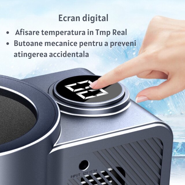 Termos cu cana si suport fixare masina, cu functie de incalzire si ...