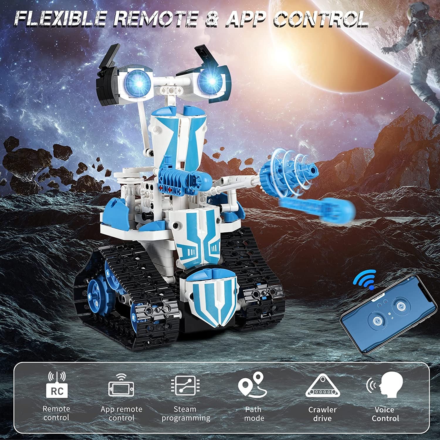 Robot de Construit cu Telecomanda, Control prin Aplicatie, Control ...