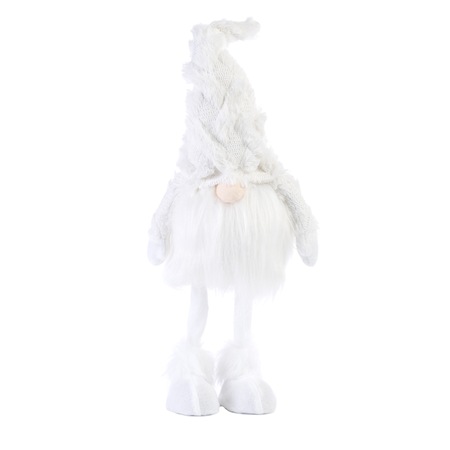 Decoratiune Craciun, Gnom cu picioare pe arc si cu led, Alb - eMAG.ro