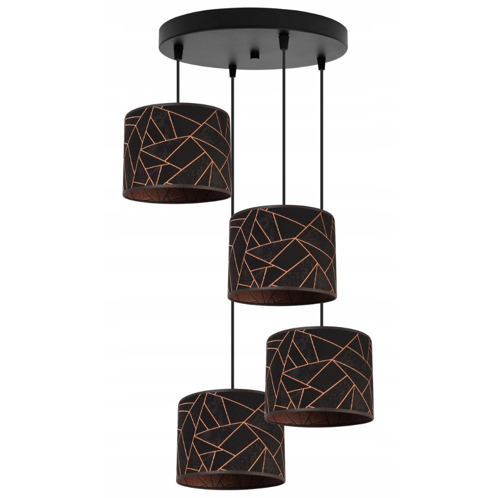 Lustra tip pendul, 4 brate, Metal, Negru/Cupru - eMAG.ro