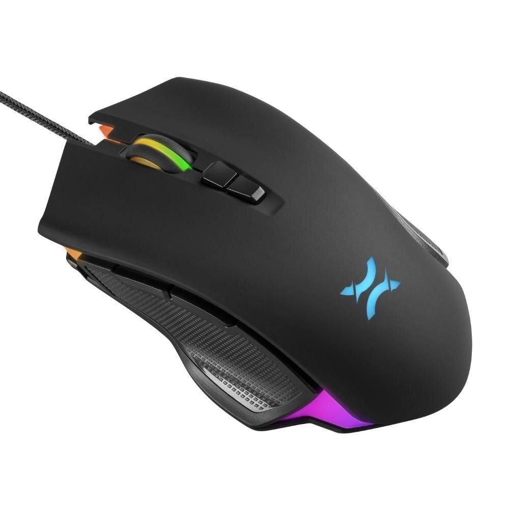 Mouse gaming cu fir Usb NOXO, 6400 DPI, iluminare de fundal, Negru ...
