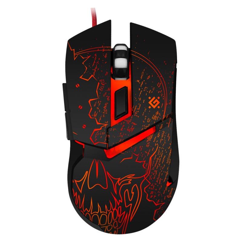 Mouse gaming cu fir Defender, 3200 DPI, Negru/Portocaliu - eMAG.ro