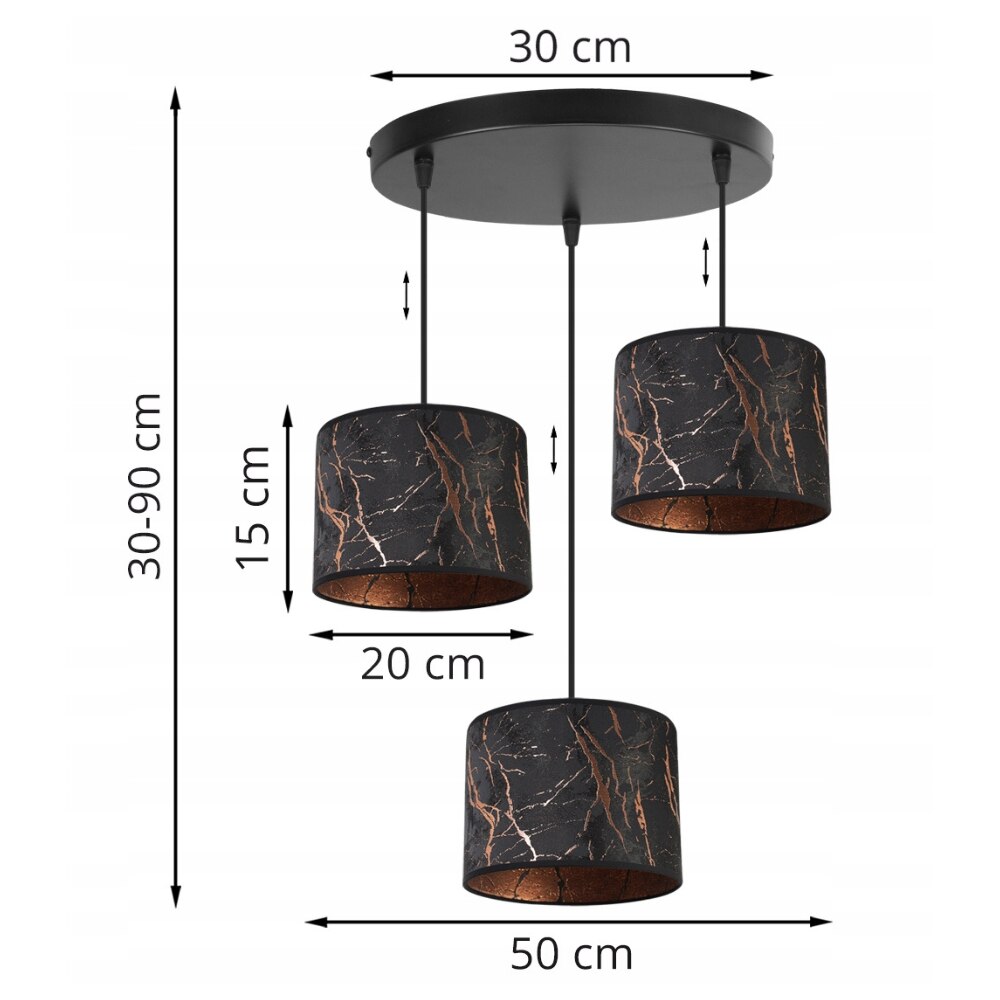 Lustra tip pendul, 3 brate, Metal, Cupru - eMAG.ro