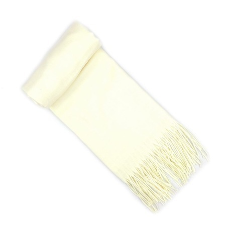 Fular elegant, Onore, alb, 202 x 71 cm, vascoza si lana, model uni ...