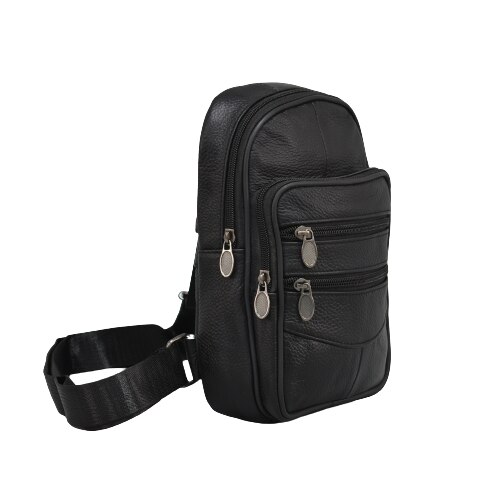 Geanta barbati, Piele naturala, 15x24x5 cm, Negru - eMAG.ro