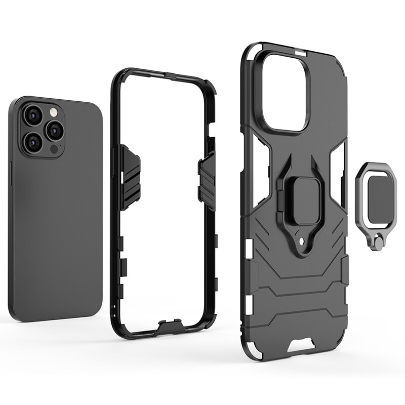 Калъф Optim Solution за Apple Iphone 15 Pro Max, армейска защита, хибридна броня, удароустойчива ...