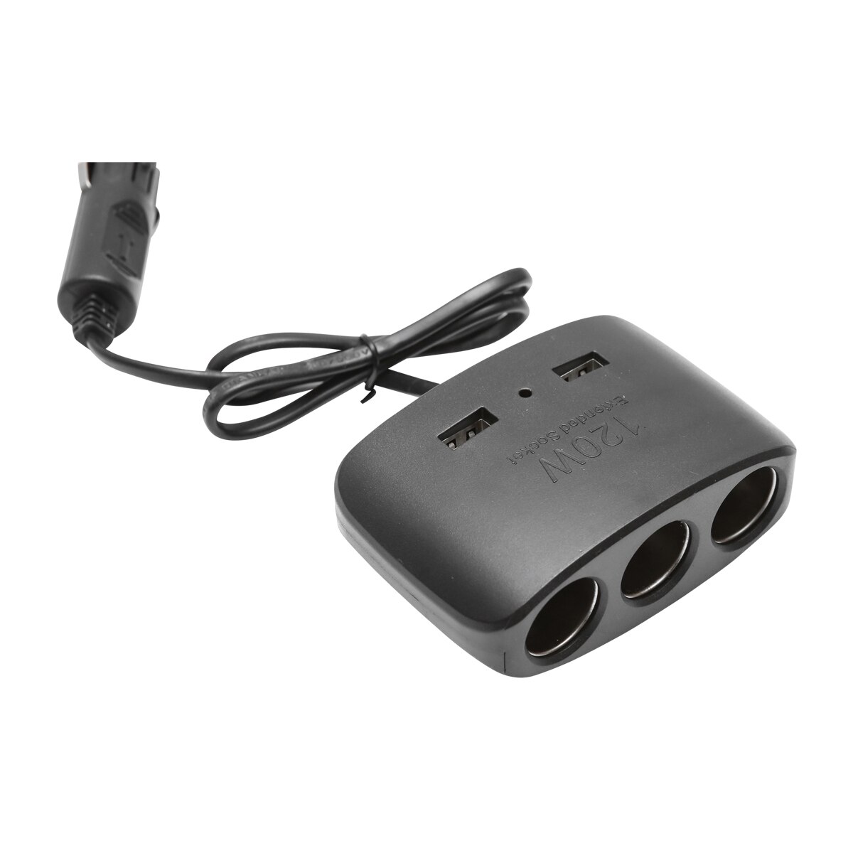 Háromszoros autós szivargyújtó adapter 12/24V fekete és 2x USB port 5V ...