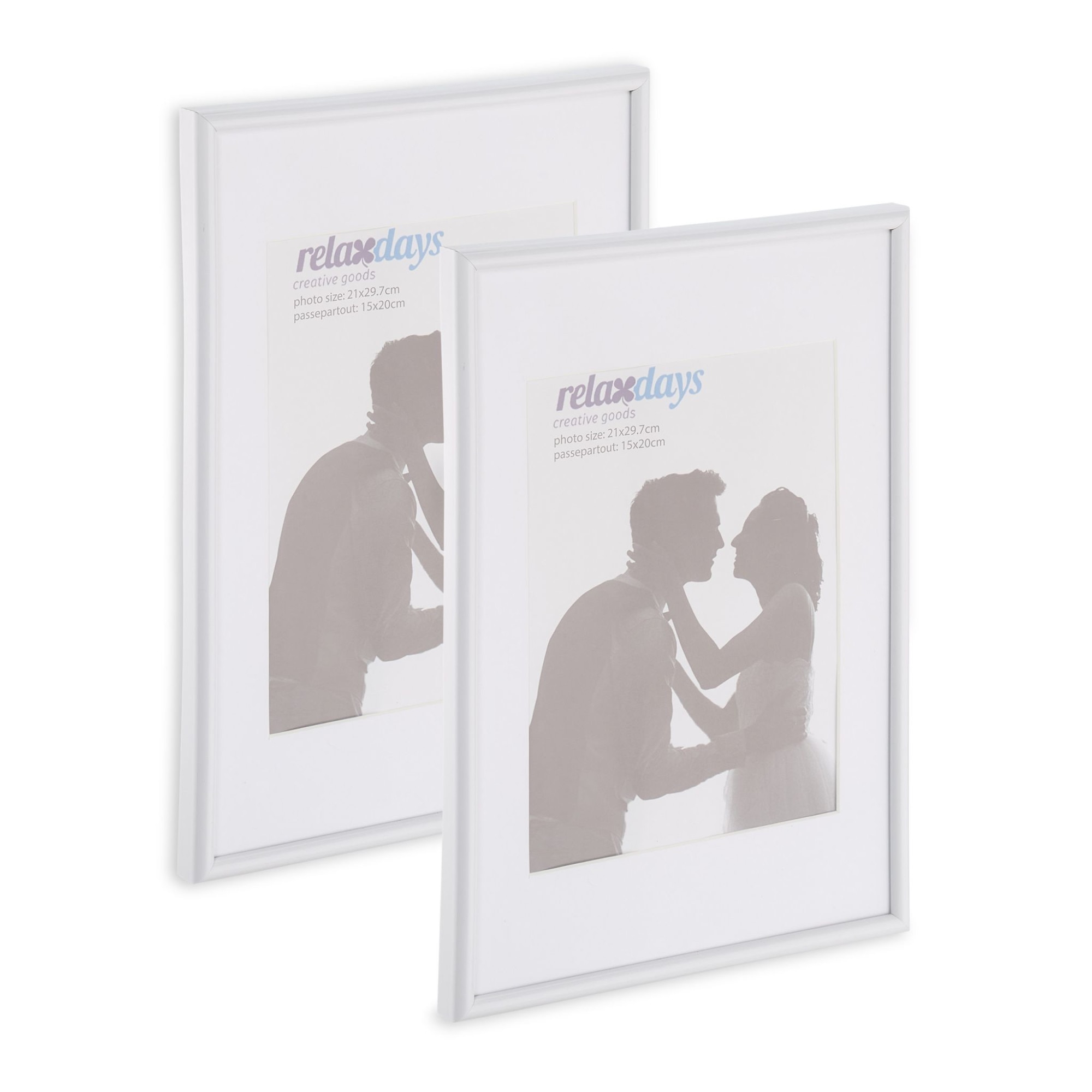 Set 2 rame pentru fotografii A4, alb, Relaxdays - eMAG.ro
