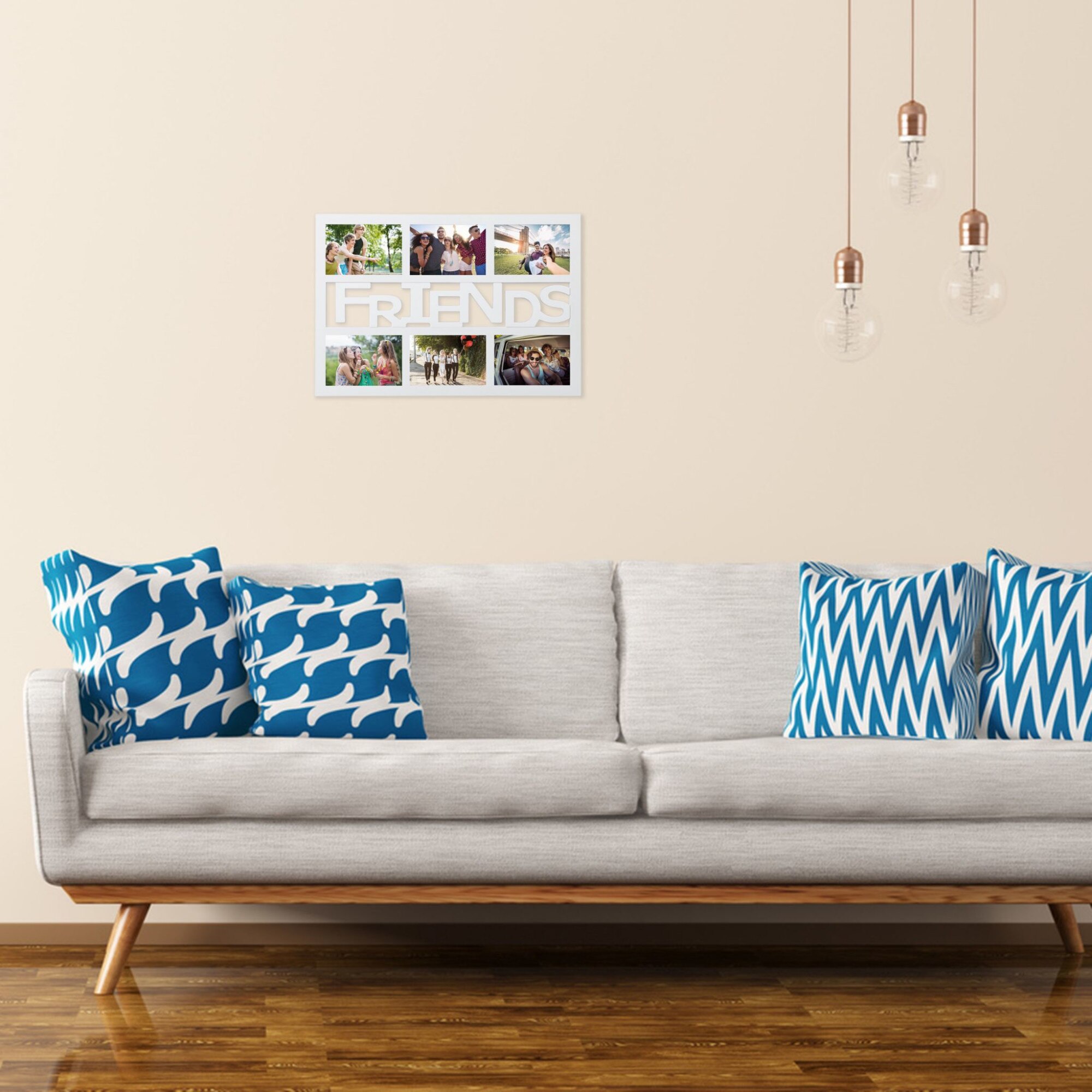Colaj rama foto pentru 6 poze cu dimensiunea 10 x 15, Friends, alb ...