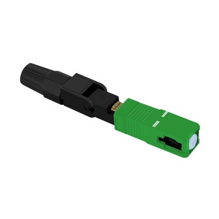 Conector rapid pentru cablu fibra optica, Qoltec, SC/APC, 3 mm, Verde ...