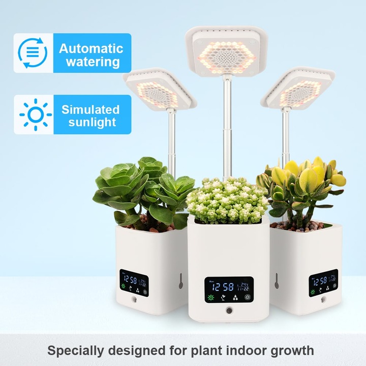 Ghiveci Smart LED The Secret Garden, cu Sistem de Irigare automata 6 in ...