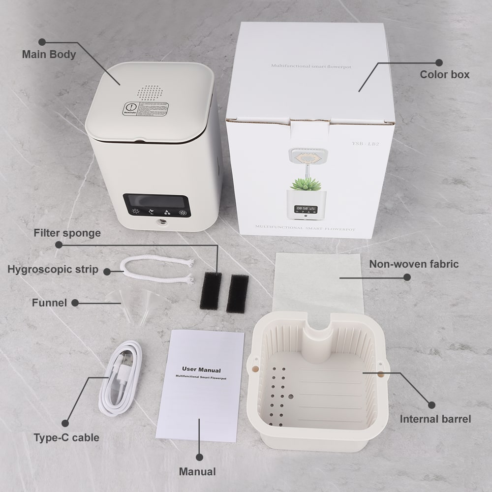 Ghiveci Smart LED The Secret Garden, cu Sistem de Irigare automata 6 in ...