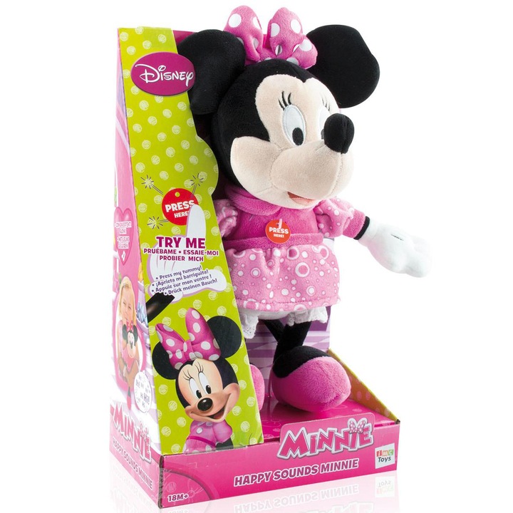 Jucarie de plus interactiva IMC Disney Minnie Mouse - Happy Sounds, 35 ...