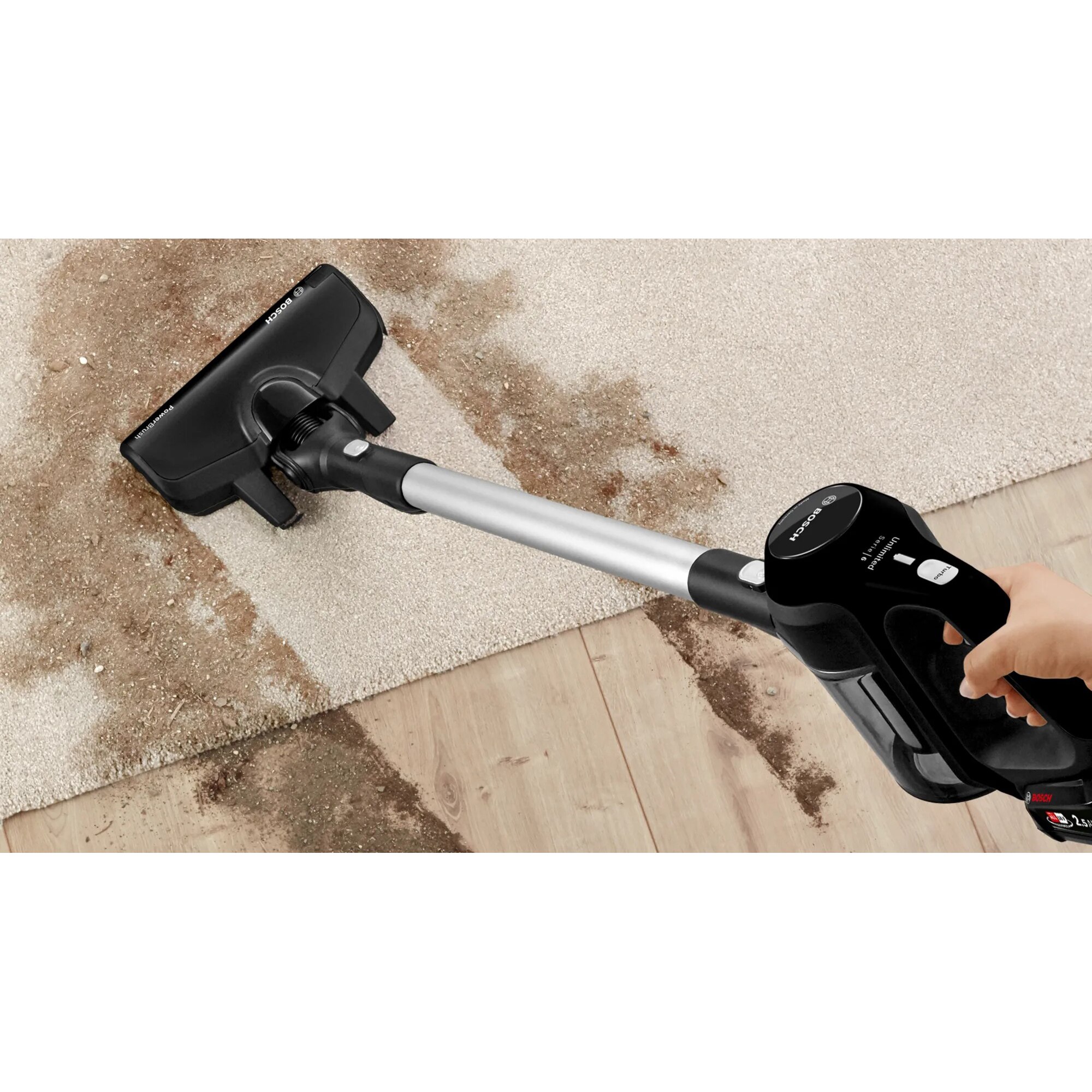 Aspirator vertical, Bosch, Serie 6 BBS611BSC, fara fir, negru/argintiu ...