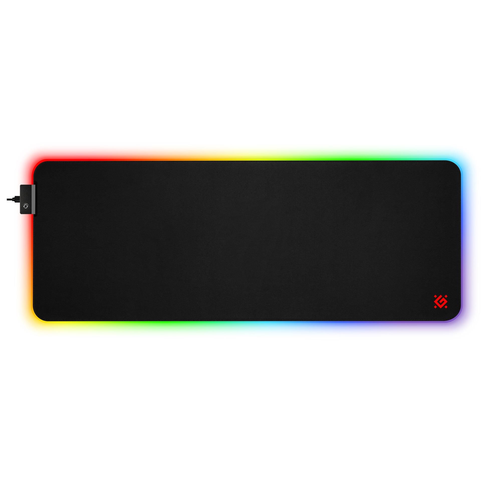 Mousepad de gaming Defender, Iluminat, Cauciuc, Negru - eMAG.ro