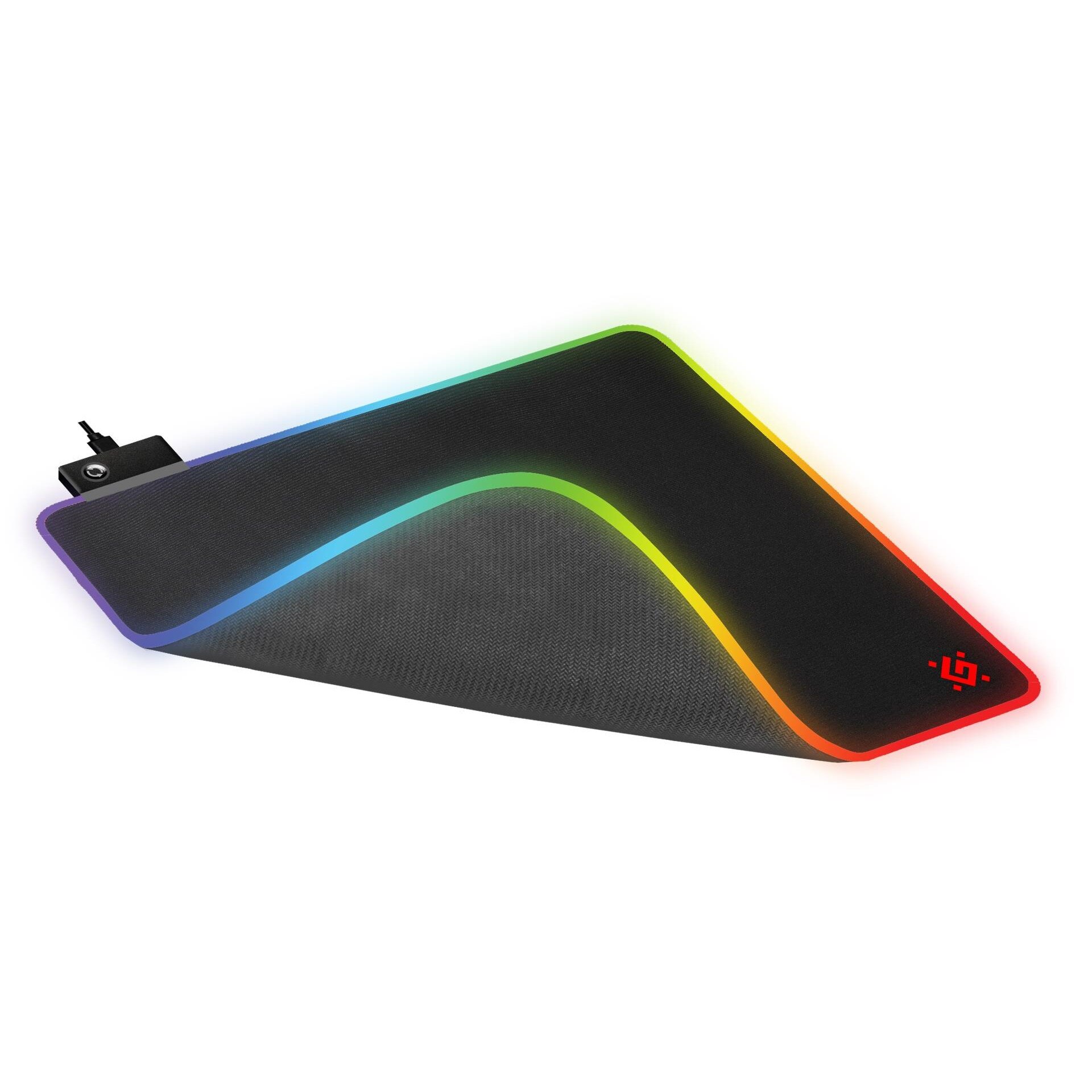 Mousepad de gaming Defender, Iluminat, Cauciuc, Negru - eMAG.ro