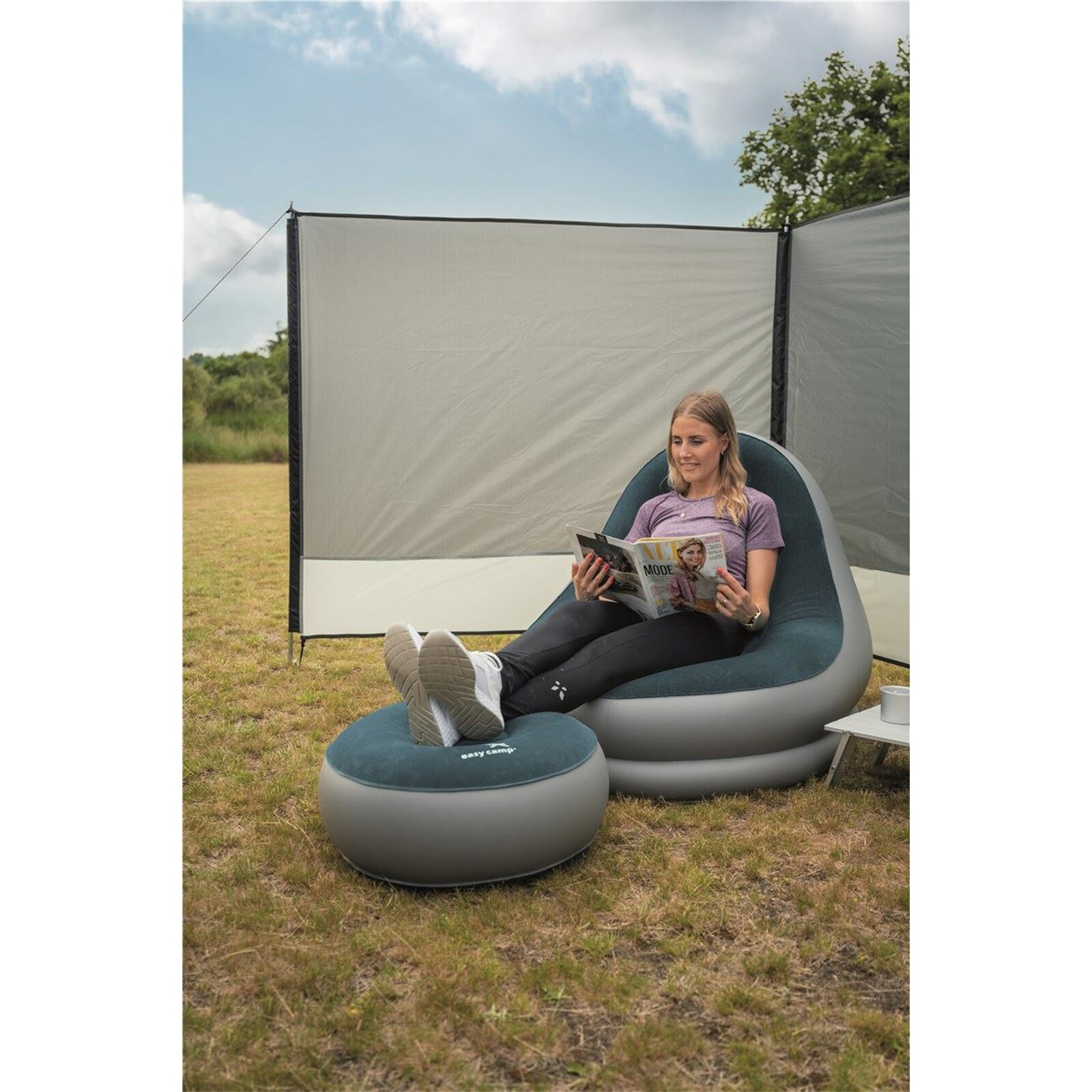 Надуваем комплект за релакс "Comfy" Easy Camp, стоманено сиво и синьо ...