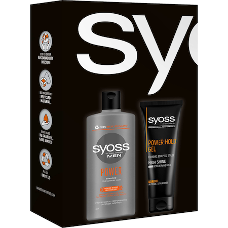 Set Syoss Men pentru barbati: Sampon Syoss Men Power, 400 ml + Gel de ...